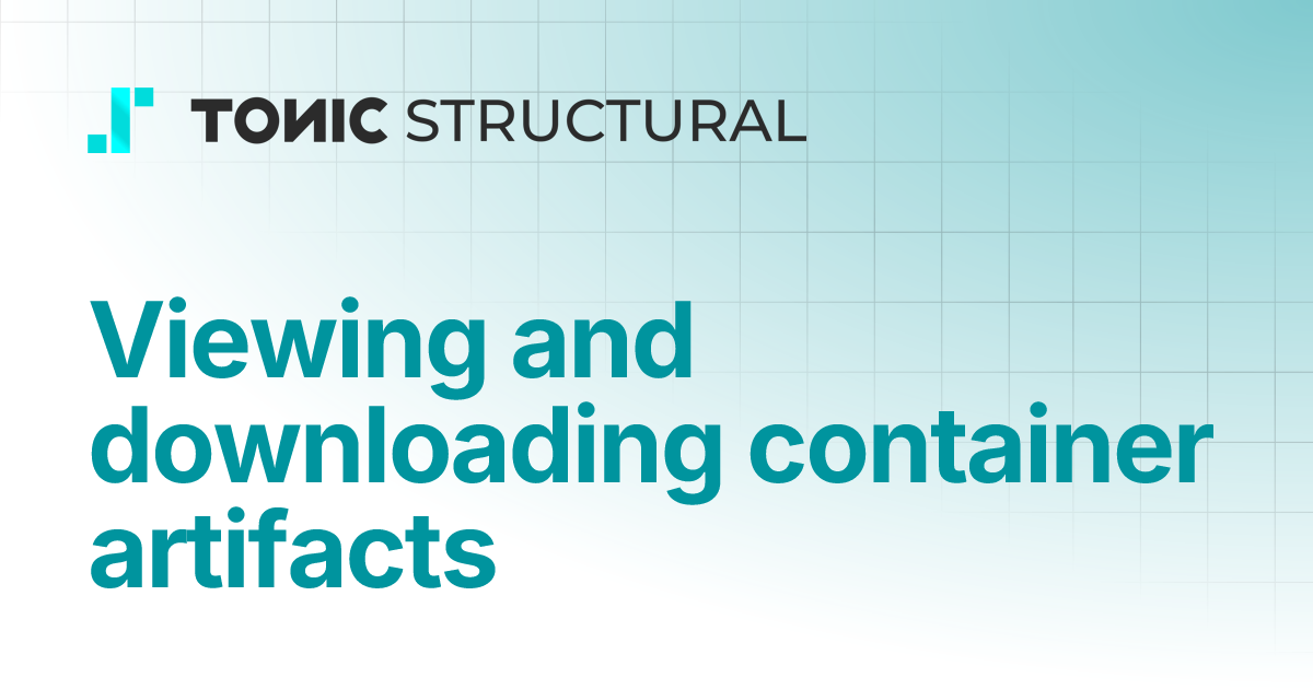 Viewing and downloading container artifacts | Tonic Structural