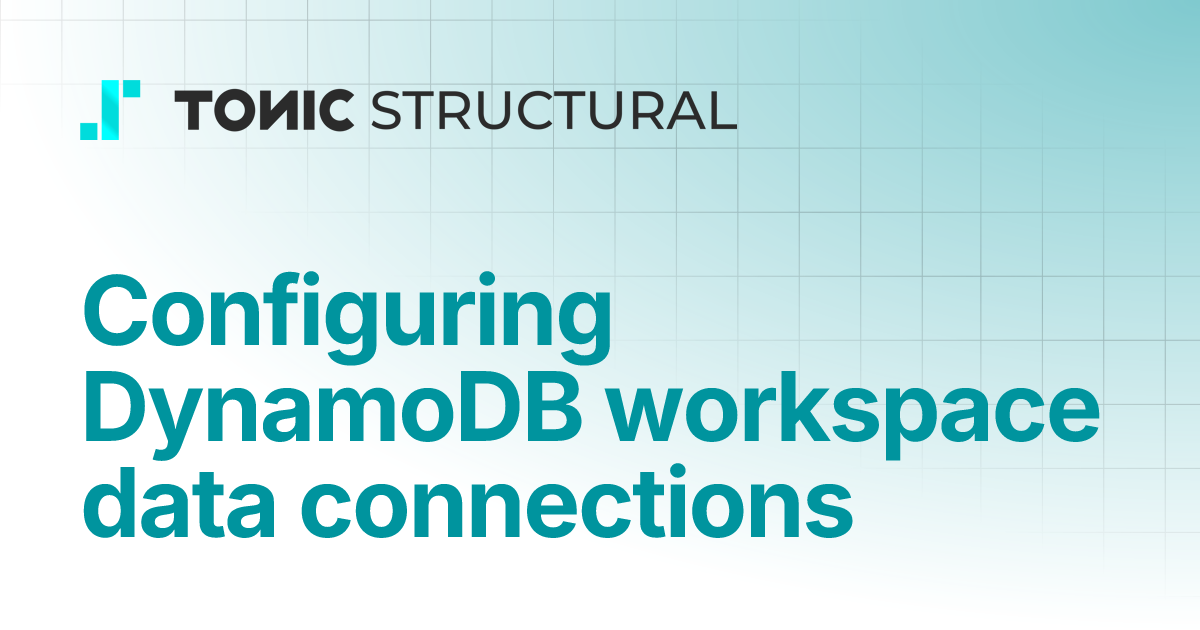 Configuring DynamoDB workspace data connections | Tonic Structural