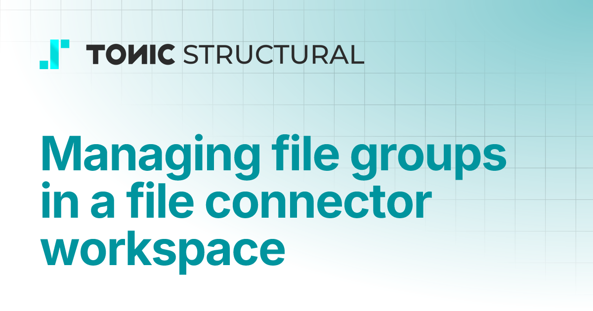 Managing file groups in a file connector workspace | Tonic Structural