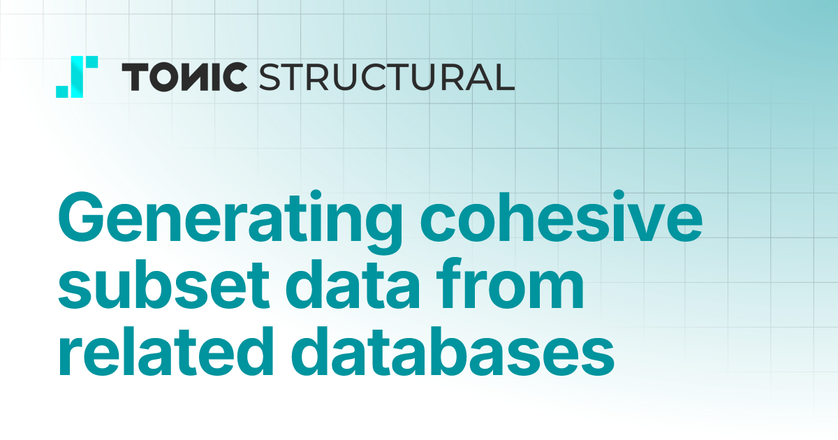 Generating cohesive subset data from related databases | Tonic Structural