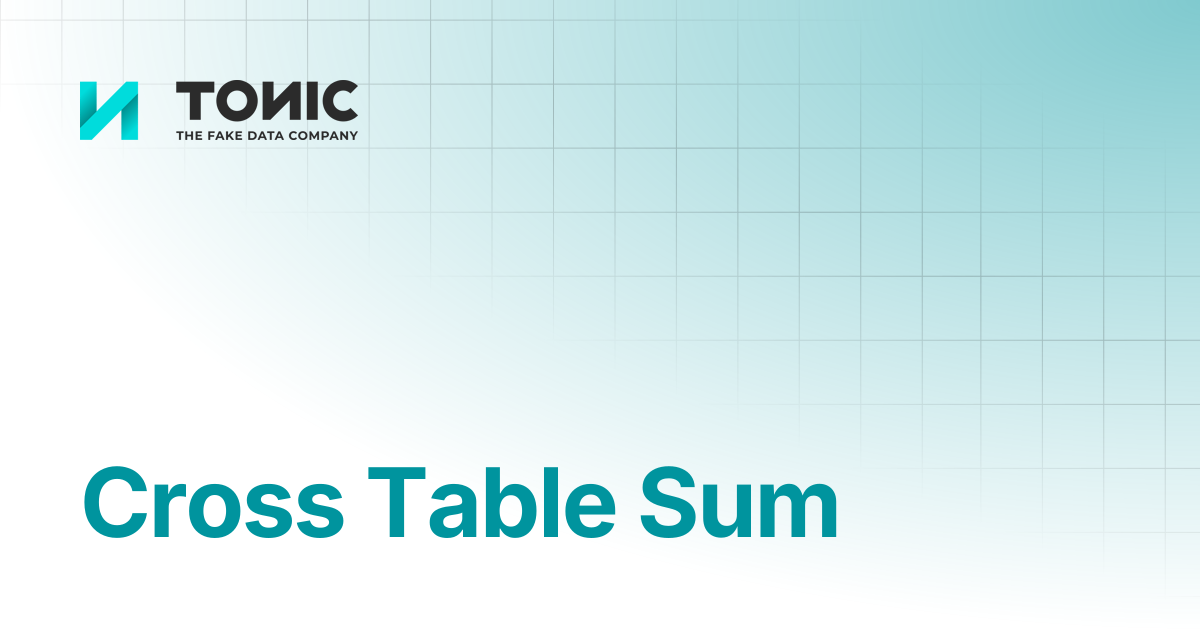 Cross Table Sum Tonic Structural 0285