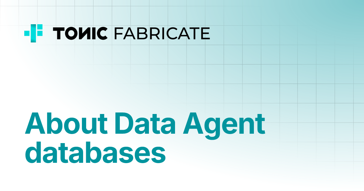 About Data Agent databases | Tonic Fabricate